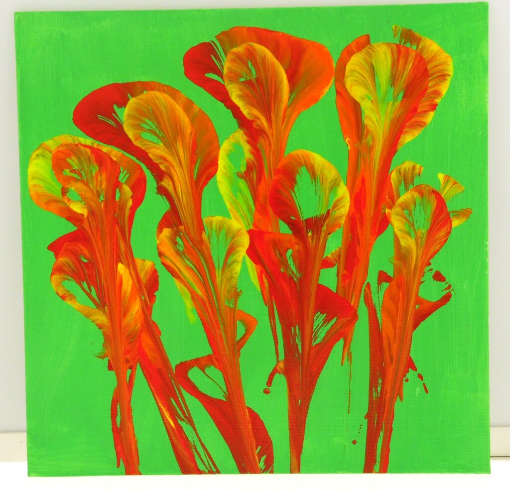 Multi coloured Abstract Flower painting - My Inspirational Art